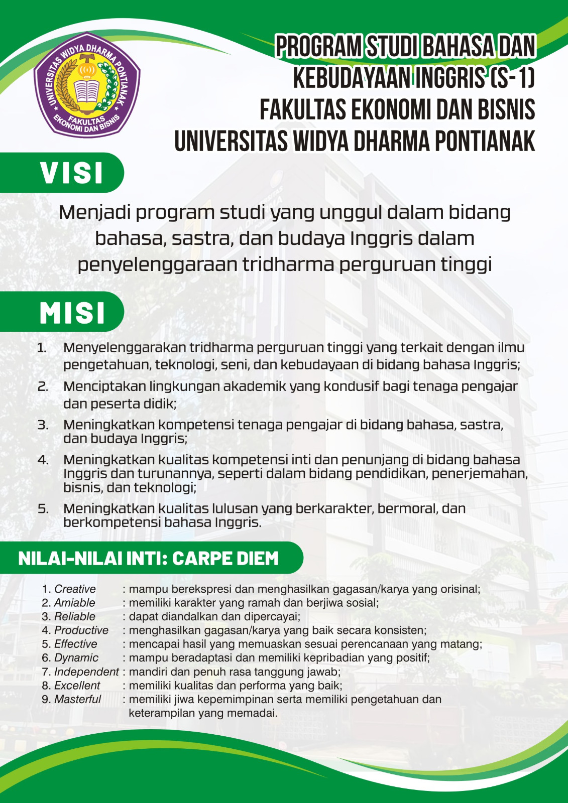 VISI, MISI, TUJUAN, SASARAN, NILAI INTI - Fakultas Ekonomi dan Bisnis ...